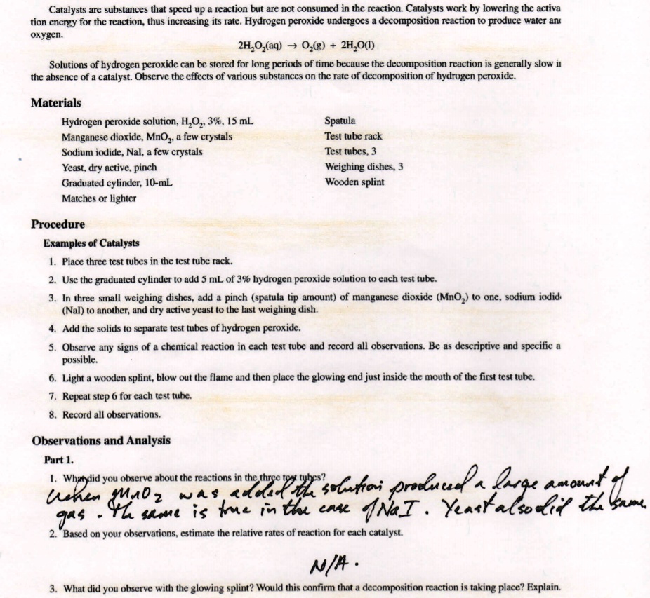 catalysts arc substances that speed up reaction but are not consumed in ...