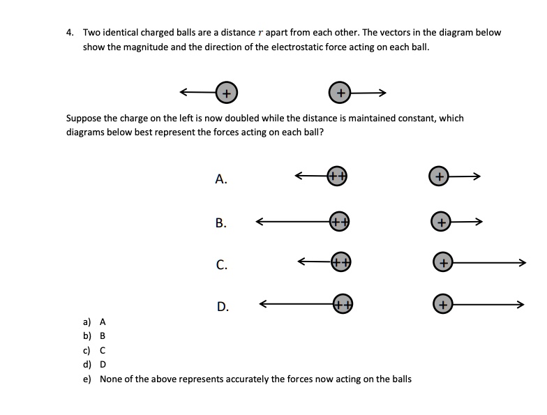 SOLVED: Two identical charged balls are distance apart from each other. The vectors in the ...