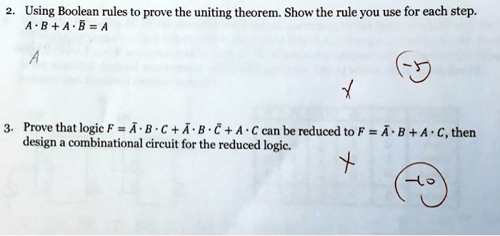 Video Solution Using Boolean Rules To Prove The Uniting Theorem Show 0890