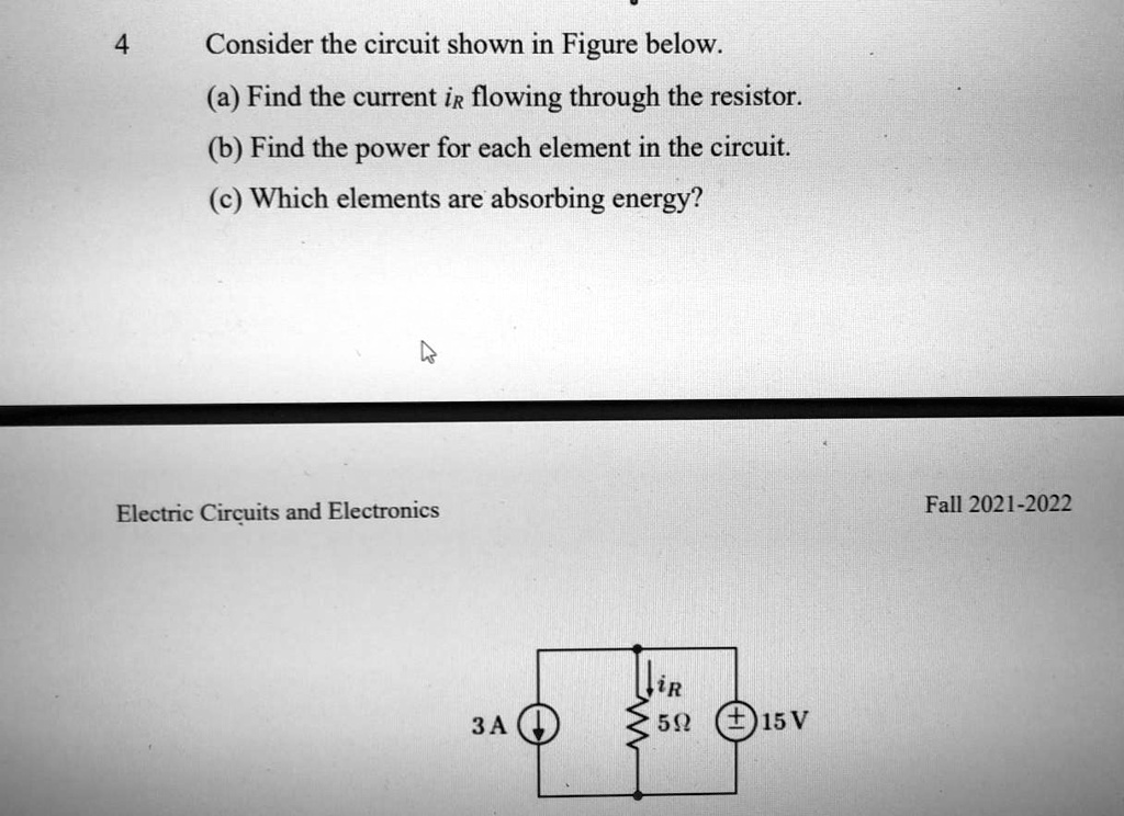 SOLVED: Consider the circuit shown in Figure below. Find the current iR ...