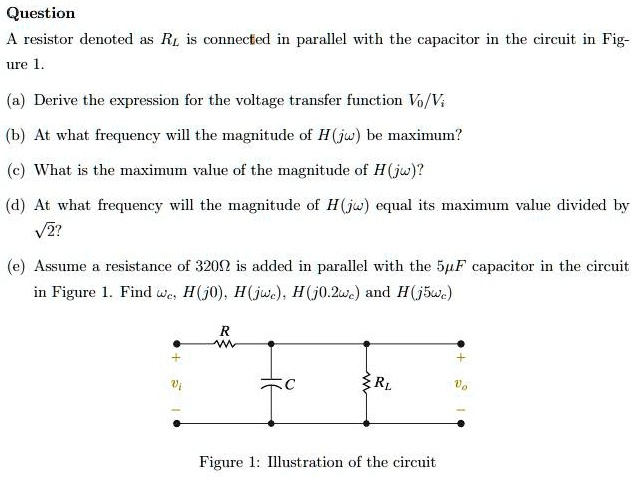 SOLVED: Text: Question A resistor denoted as R is connected in parallel ...