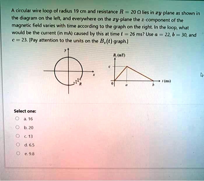 SOLVED: A circular wire loop of radius 19 cm and resistance R = 20 Q lies in zy-plane as shown ...