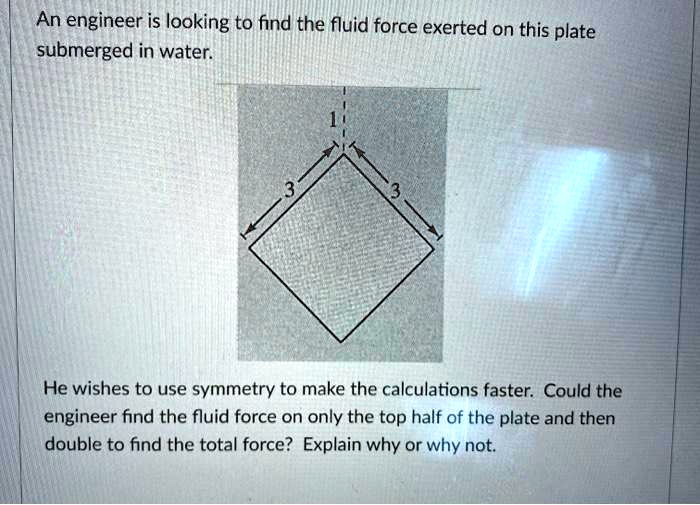 SOLVED: An engineer is looking to find the fluid force exerted on this ...