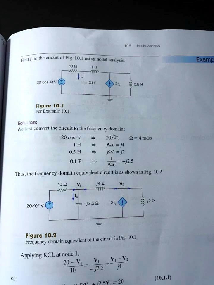 SOLVED: Find ix in the circuit of Fig. 10.1 using nodal analysis but using polar form instead of ...