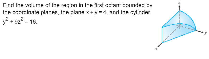 find the volume of the region in the first octant bounded by the ...