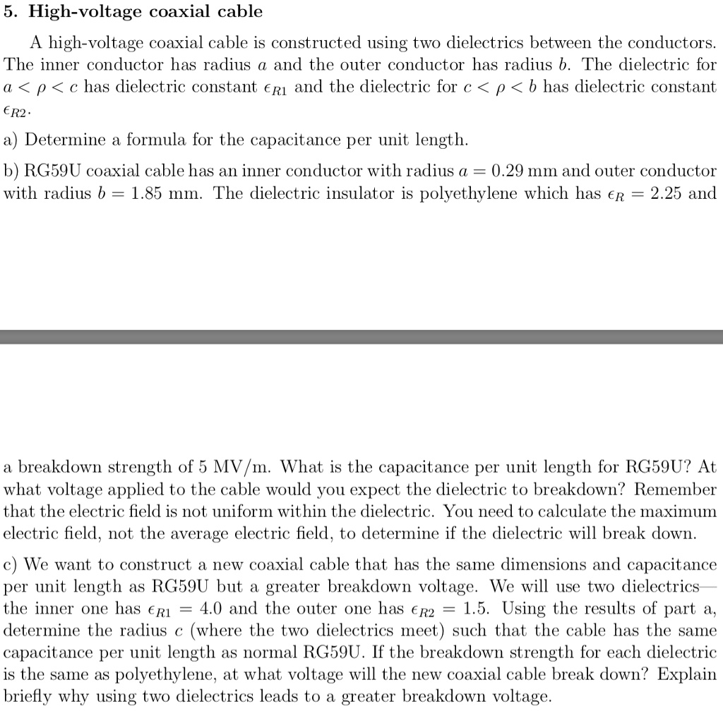 5 high voltage coaxial cable a high voltage coaxial cable is ...