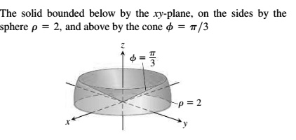 SOLVED: The solid bounded below by the xy-plane, on the sides by the ...
