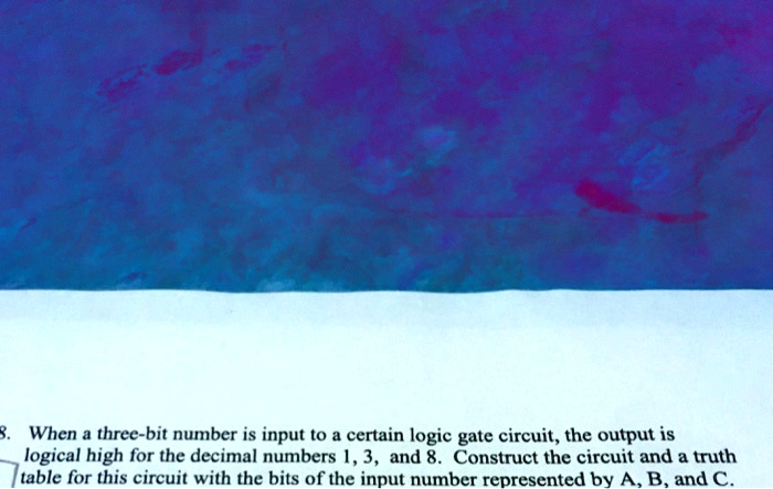 Solved When A Three Bit Number Is Input To A Certain Logic Gate Circuit The Output Is