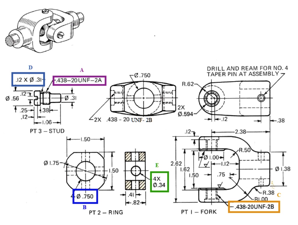 D A -0.750 .12 X Ø .31- -438-20 UNF-2A R.62 .12 Ø.56 0.31 .25 .38 .12 ...