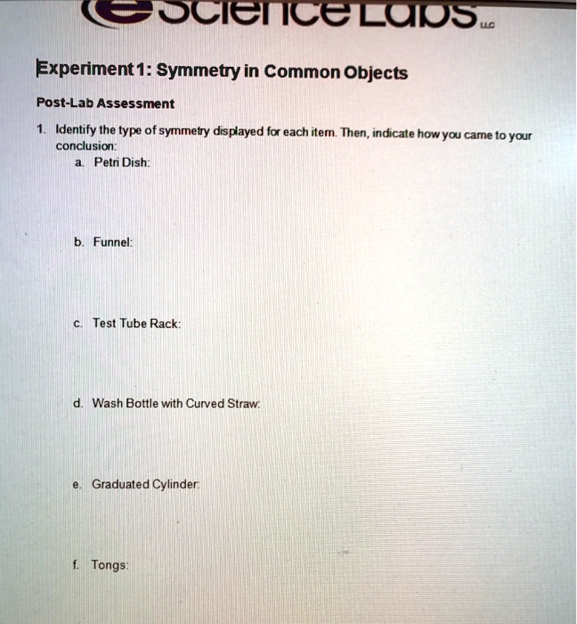 SOLVED: Text: (OCIEI ICELCOS Experiment 1: Symmetry in Common Objects ... SOLVED: Text: (OCIEI ICELCOS Experiment 1: Symmetry in Common Objects ...
