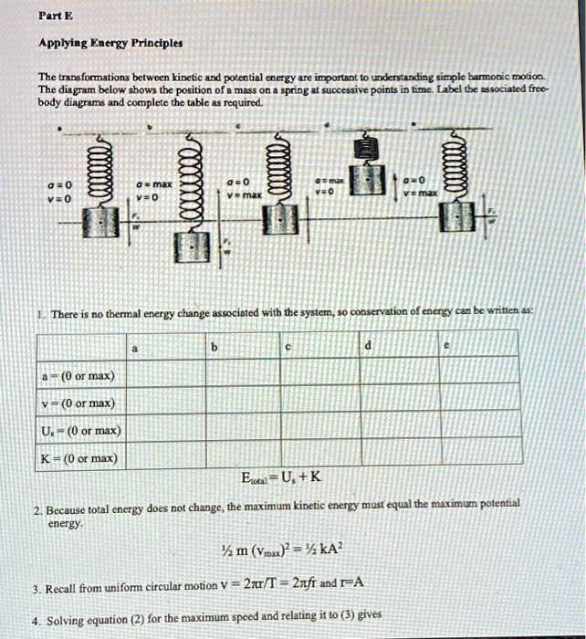 Part E Applying Energy Principles The transformations between kinetic ...