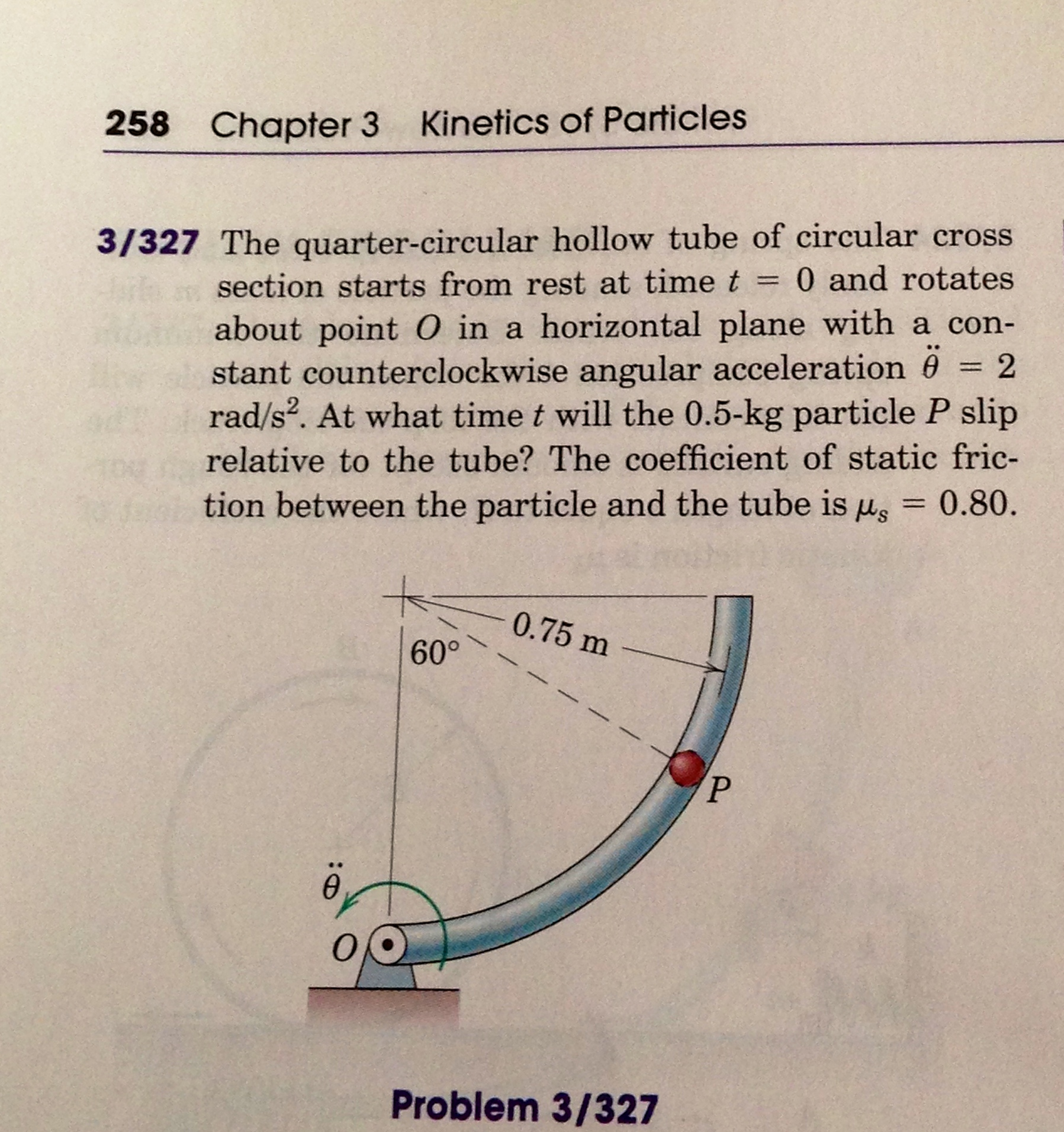 he quarter circular hollow tube of circular cross section starts from ...