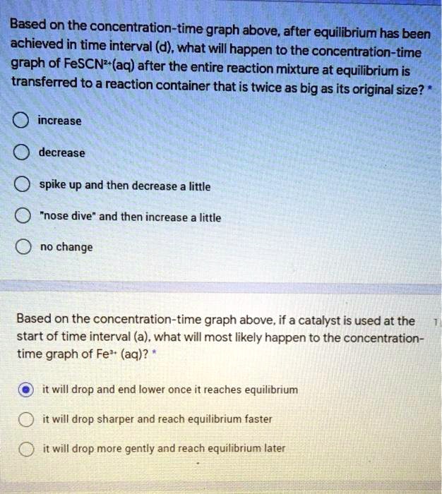 SOLVED: Based on the concentration-time graph above, after equilibrium ...