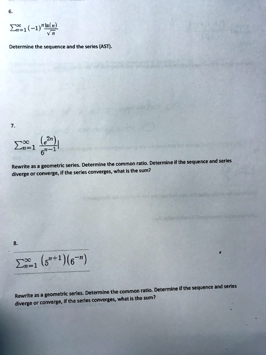 SOLVED: Xx1 (-1)"hu Determine the sequence and the series (AST) Xi1 ...