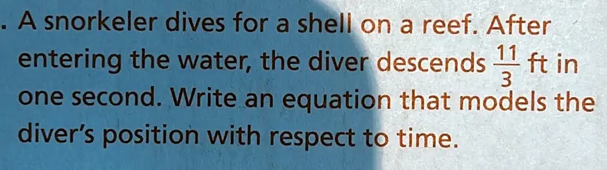 A snorkeler dives for a shell on a reef. After entering the water, the ...