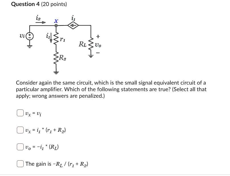 Question 4 (20 points) Consider again the same circuit, which is the ... Question 4 (20 points) Consider again the same circuit, which is the ...