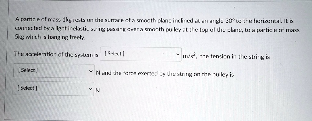 SOLVED: A particle of mass 1kg rests on the surface of a smooth plane ...