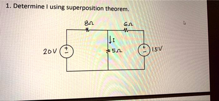 SOLVED: Determine i using superposition theorem. 1. Determine i using ... SOLVED: Determine i using superposition theorem. 1. Determine i using ...