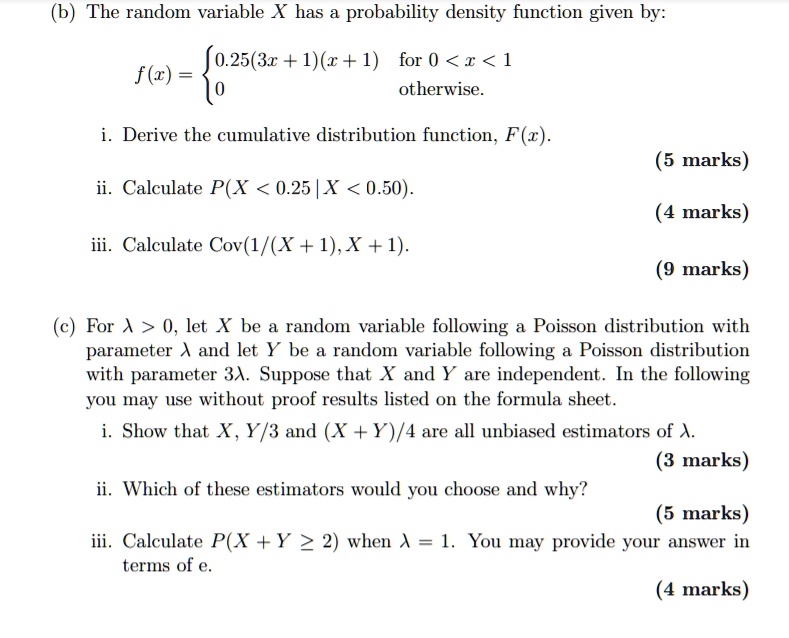 SOLVED: The random variable X has a probability density function given by: (0.25(âˆš(32 + 1 ...
