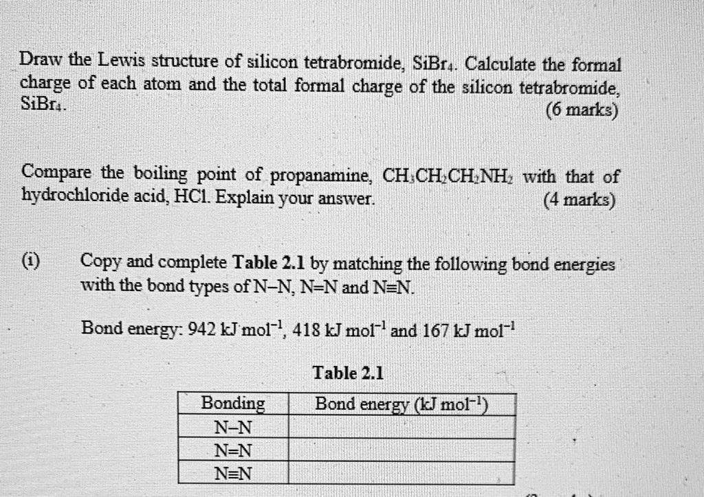 Draw the Lewis structure of silicon tetrabromide, SiBr4. Calculate the ...
