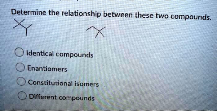 SOLVED: Determine the relationship between these two compounds ...
