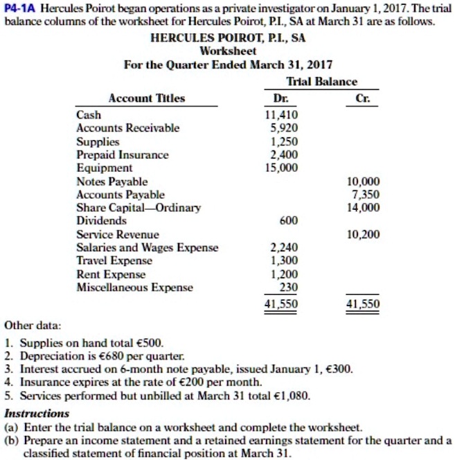 P4-1A Hercules Poirot began operations as a private investigator on ...