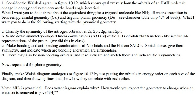 SOLVED: Consider the Walsh diagram figure 10.12, which shows ...