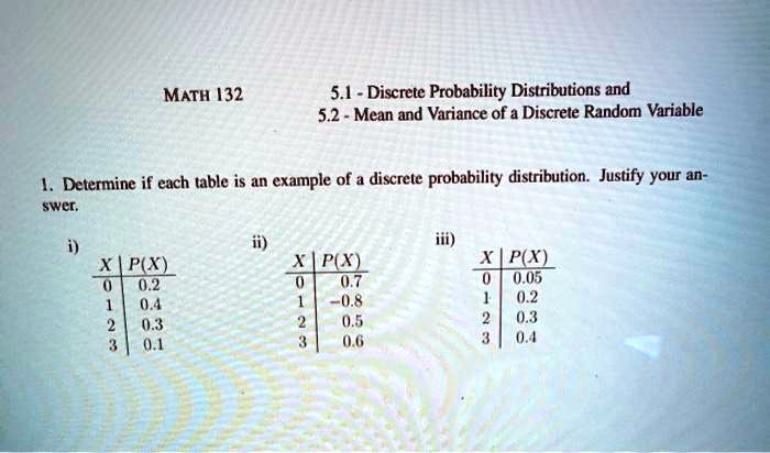 math 32 51 discrete probability distributions and 52 mean and variance ...