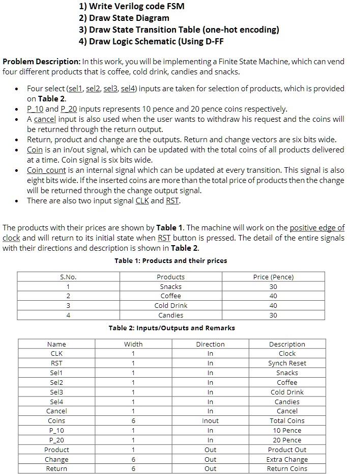 1 state diagram draw the state diagram for the vending machine showing ...