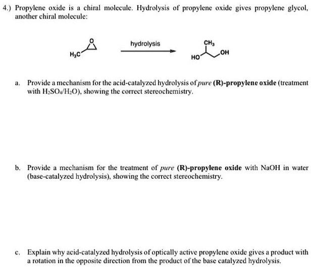 propylene oxide is chiral molecule hydrolysis of propylene oxide gives ...
