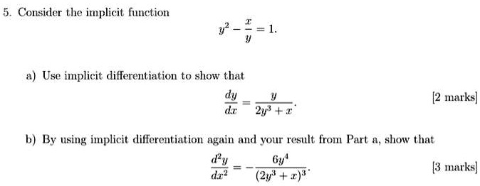 SOLVED: Consider the implicit function v^2 = 1 Use implicit ... SOLVED: Consider the implicit function v^2 = 1 Use implicit ...
