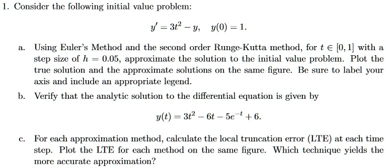 Solved Consider Thc Following Initial Valuc Problcm 3t2 V 9 0