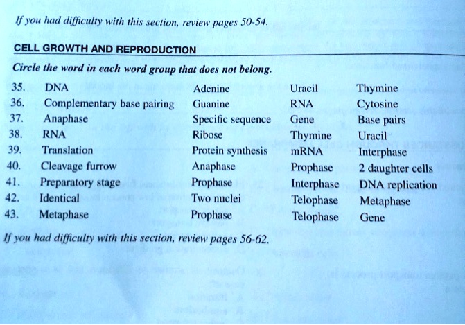 If you had difficulty with this section, review pages 50-54. CELL ...