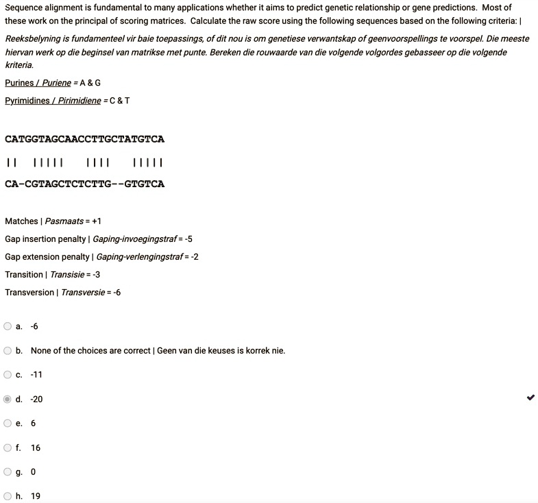 [GET ANSWER] sequence alignment is fundamental to many applications ...