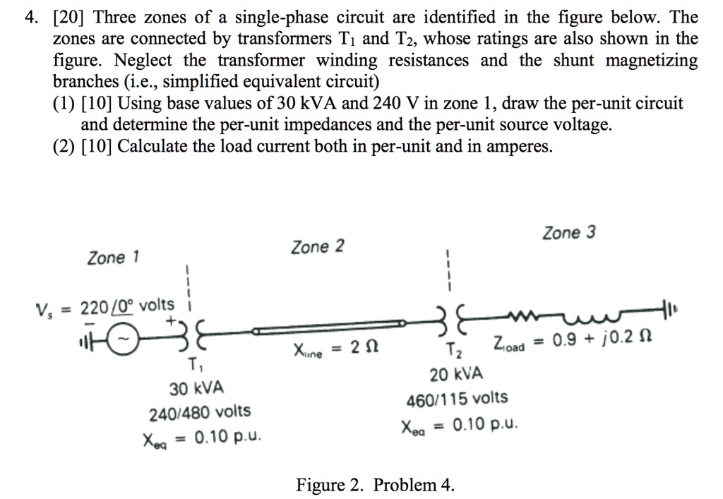 SOLVED: Three zones of a single-phase circuit are identified in the figure below. The zones are ...