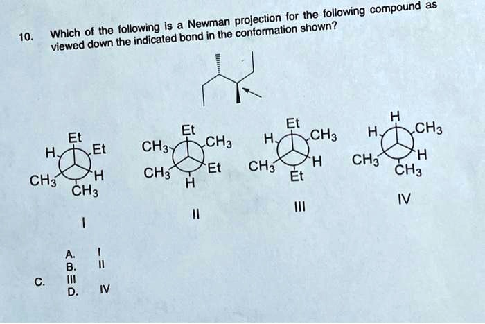 Solved Following Compound As Projection For The Which Of The Following
