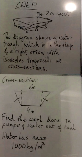 SOLVED: The diagram shows a water trough which is in the shape of a ...