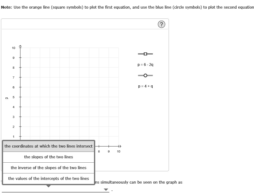 SOLVED: Note: Use the orange line (square symbols) to plot the first equation, and use the blue ...