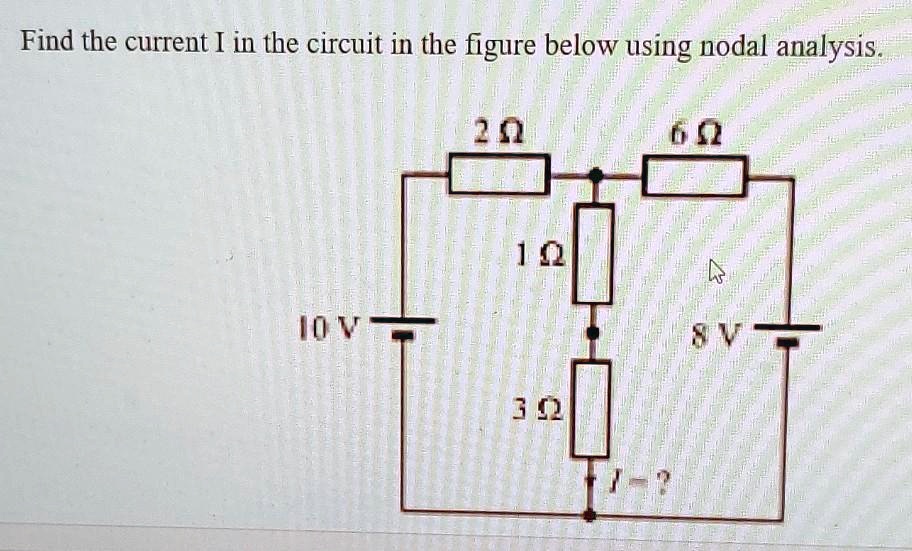 SOLVED: Find the current I in the circuit in the figure below using ... SOLVED: Find the current I in the circuit in the figure below using ...