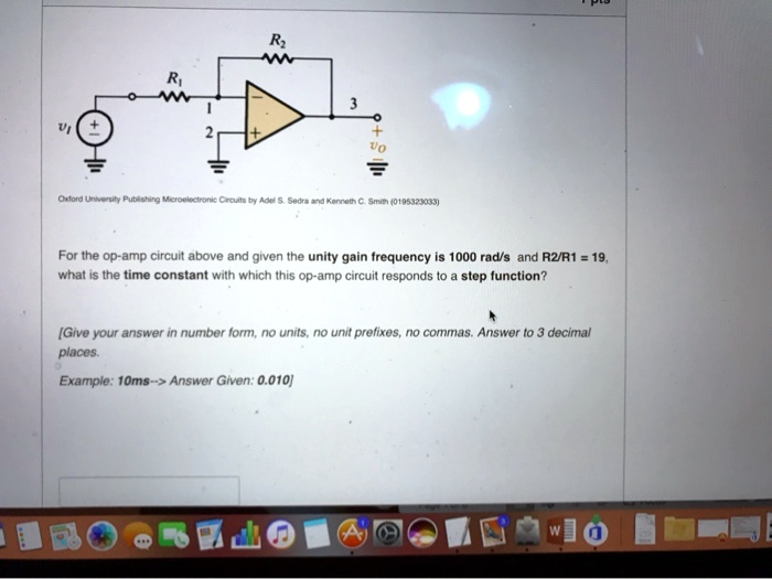 SOLVED: For the op-amp circuit above and given the unity gain frequency ...