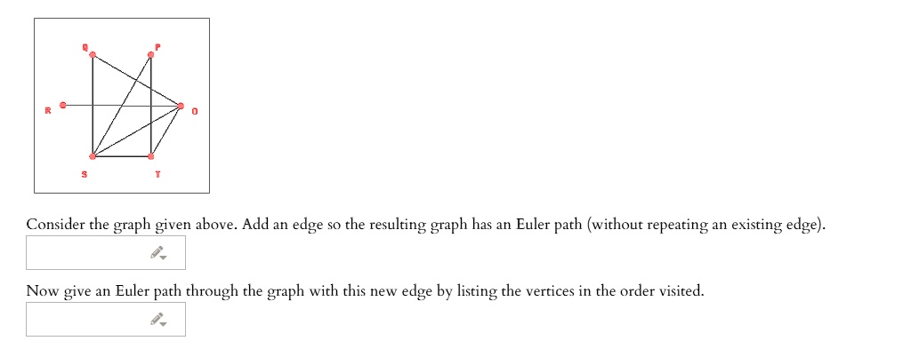 Consider the graph given above: Add an edge o the resulting graph has an Euler path (without ...