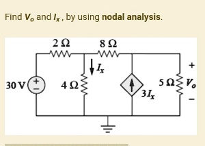 SOLVED: Circuit Theory Find V and Ix, by using nodal analysis 29 Î© 8 Î©