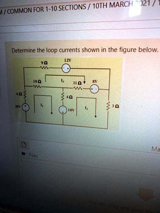 Solved Determine The Loop Currents Shown In The Figure Below 12v 100Ω 1Ω 110Ω 8v 6nf 40Ω 230Ω