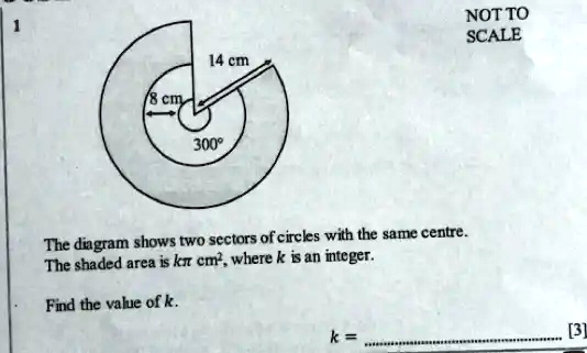 notto scale 14 cm 3008 the diagram shows two sectors of circles with the same centre the shaded ...