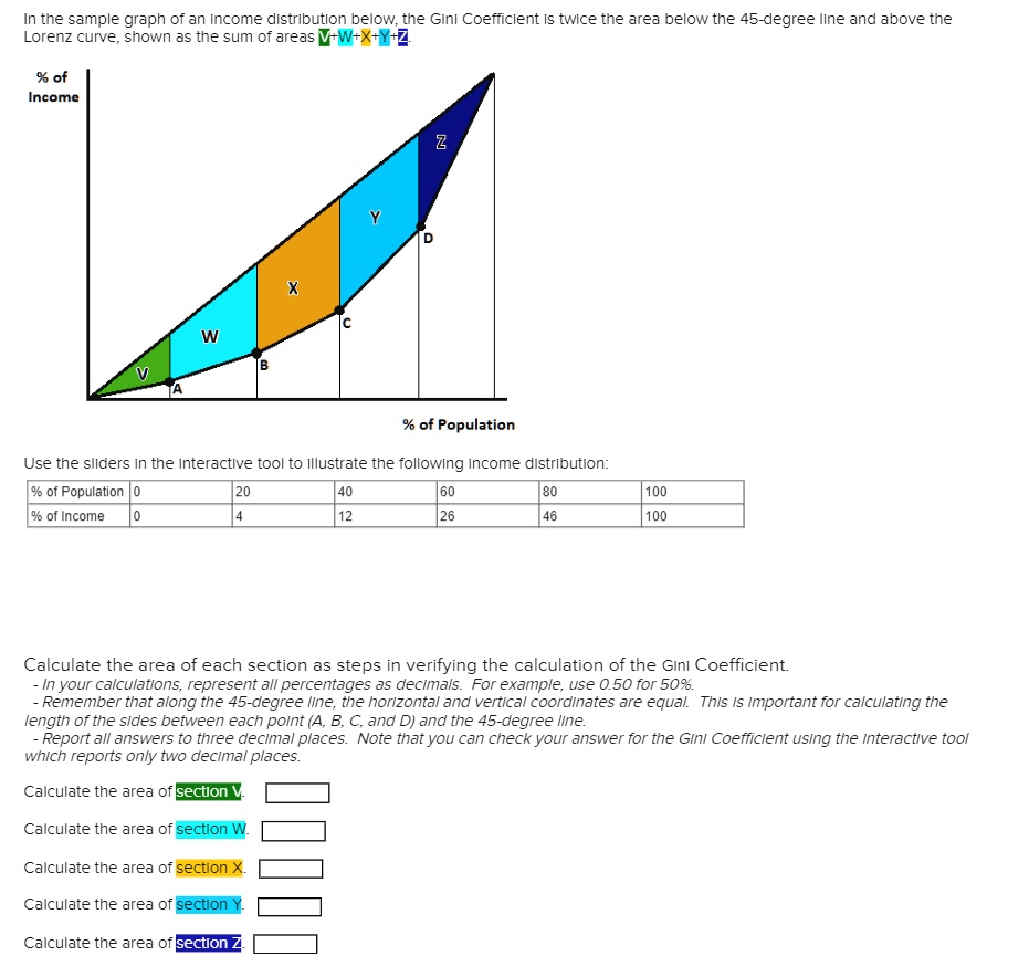 [GET ANSWER] in the sample graph of an income distribution below the gini coefficient is twice ...