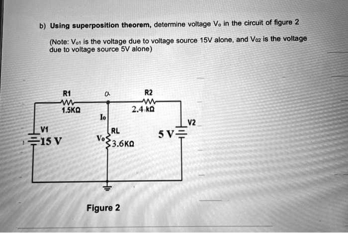 Solved Using The Superposition Theorem Determine The Voltage V In The Circuit Shown In Figure