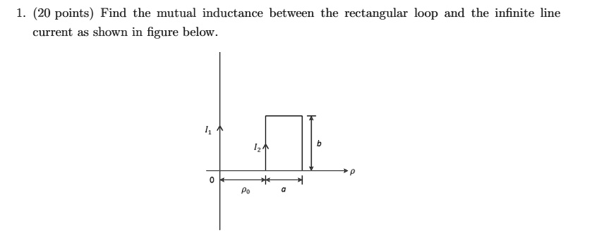 SOLVED: 1. (20 points) Find the mutual inductance between the rectangular loop and the infinite ...