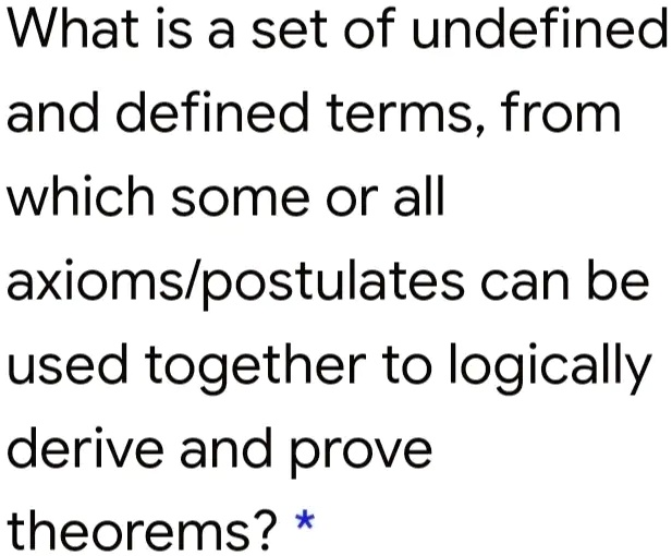 What is a set of undefined and defined terms, from which some or all ...