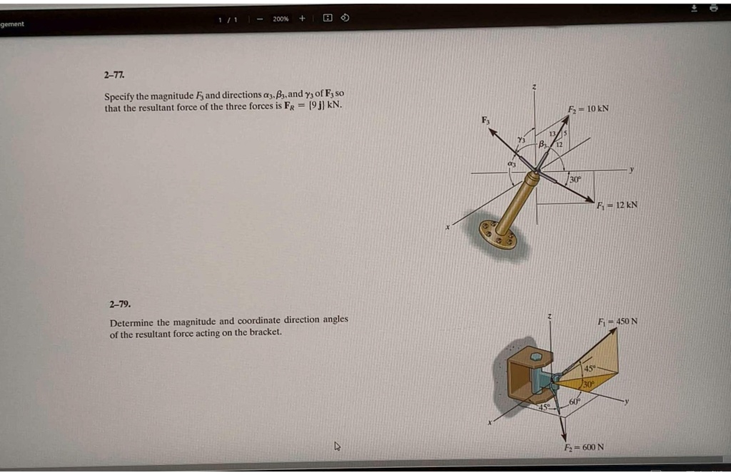 1 specify the magnitude f3 and directions alpha 3beta 3 and gamma 3 of ...