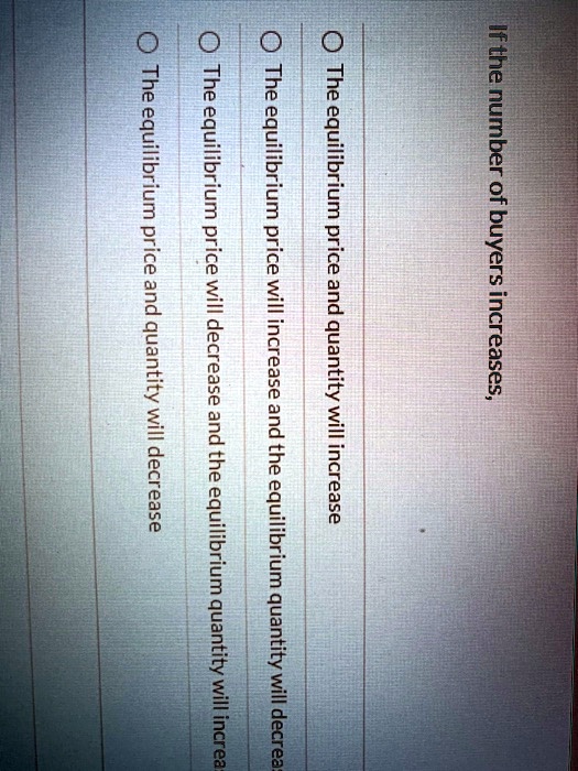 Solved O The Equilibrium Price And Quantity Will Decrease O The Equilibrium Price Will Decrease